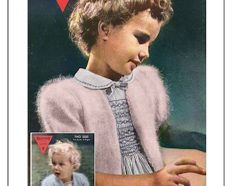 ANGORA Shrug BOLERO Knitting Pattern Vintage Angora HUG Wrap - Etsy