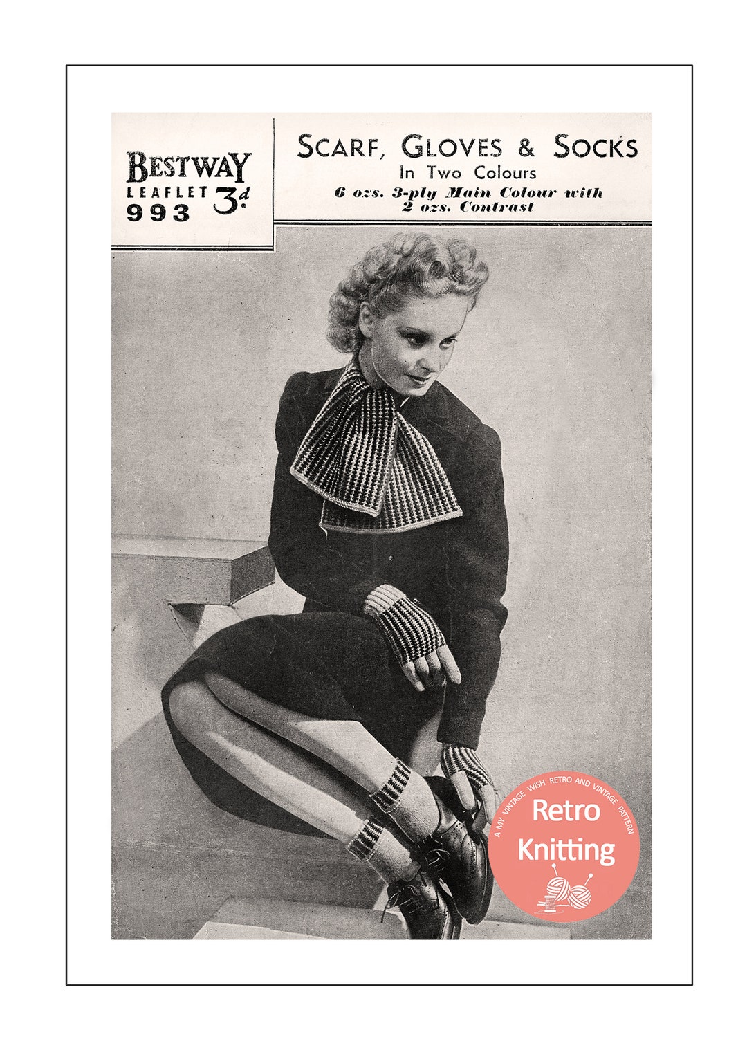 1940's Gloves, Scarf and Ankle Socks PDF Knitting Pattern - Etsy