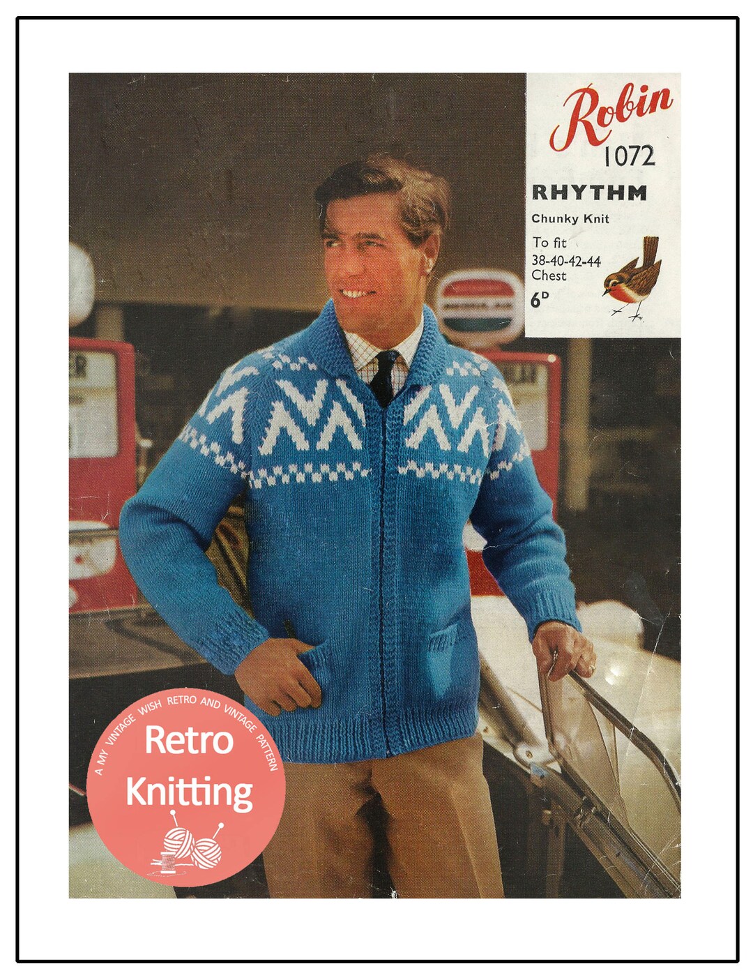 1950's Fair Isle Lumber Jacket Knitting Pattern - PDF Instant Download ...