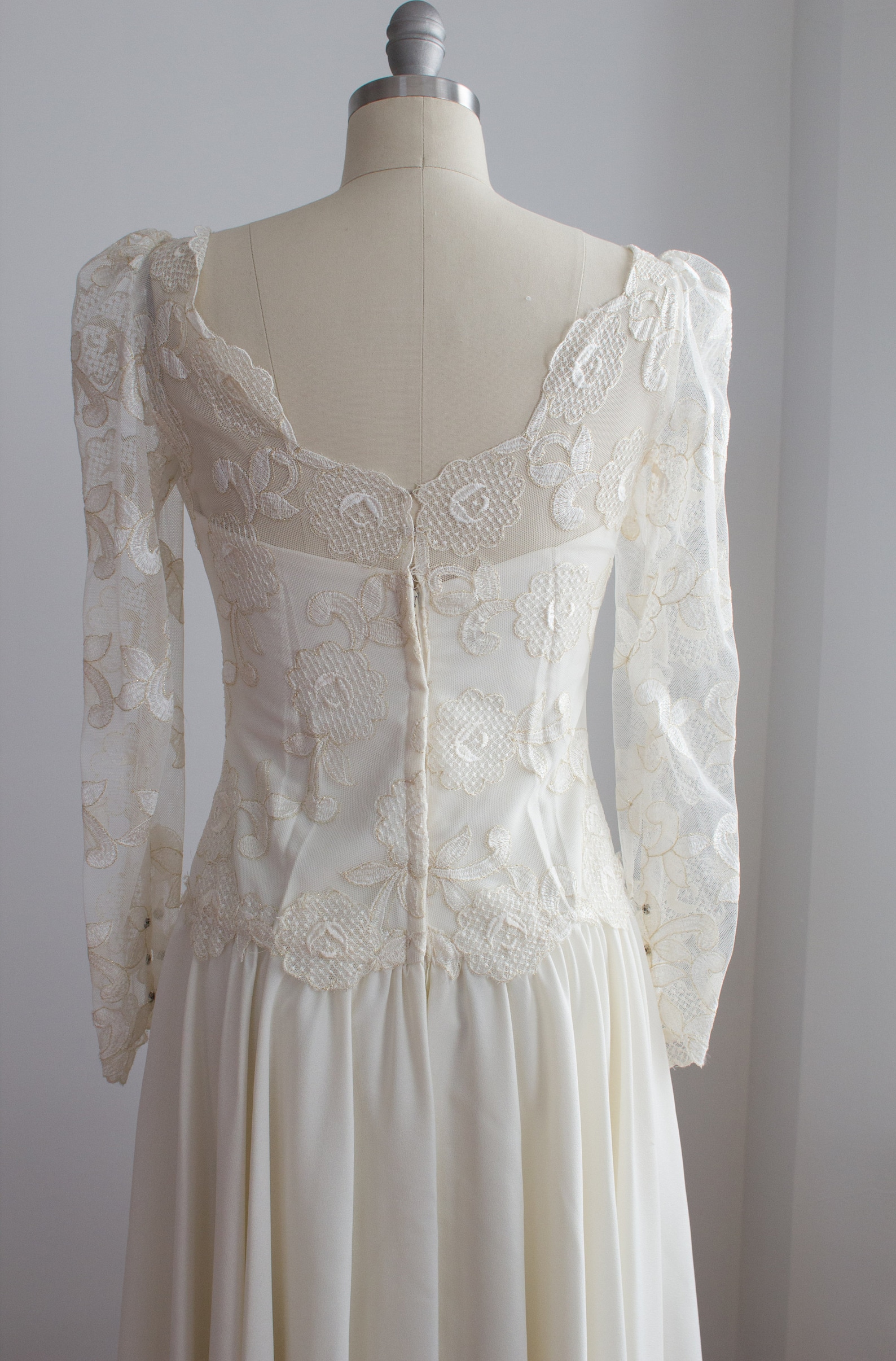 Designer 1980's Bianchi Ivory Tea Length Gown With | Etsy