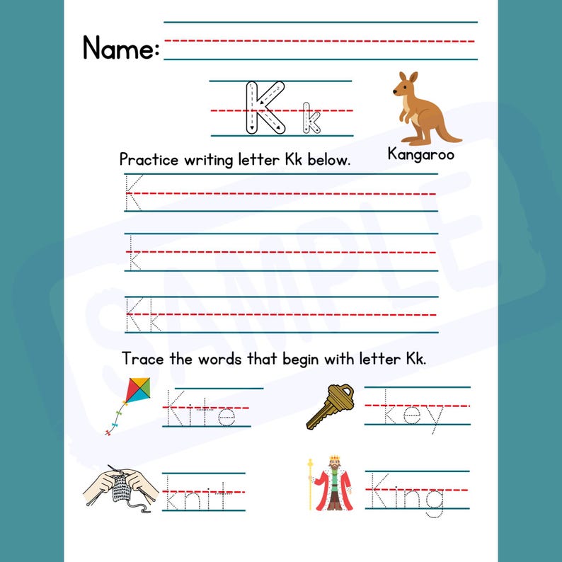 Alphabet Letter Writing Practice Tracing Worksheets: Handwriting ...