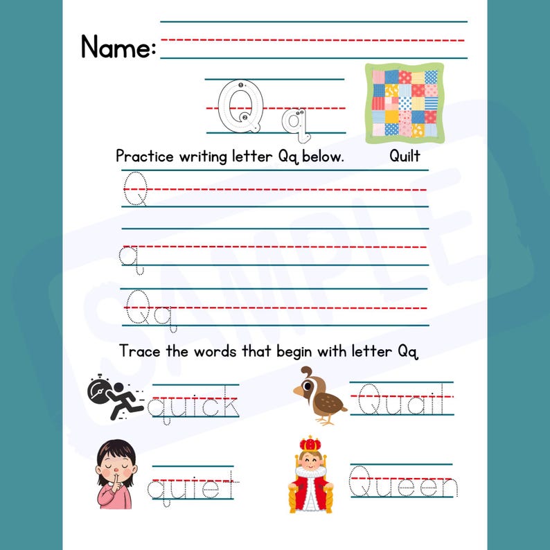 Alphabet Letter Writing Practice Tracing Worksheets: Handwriting ...