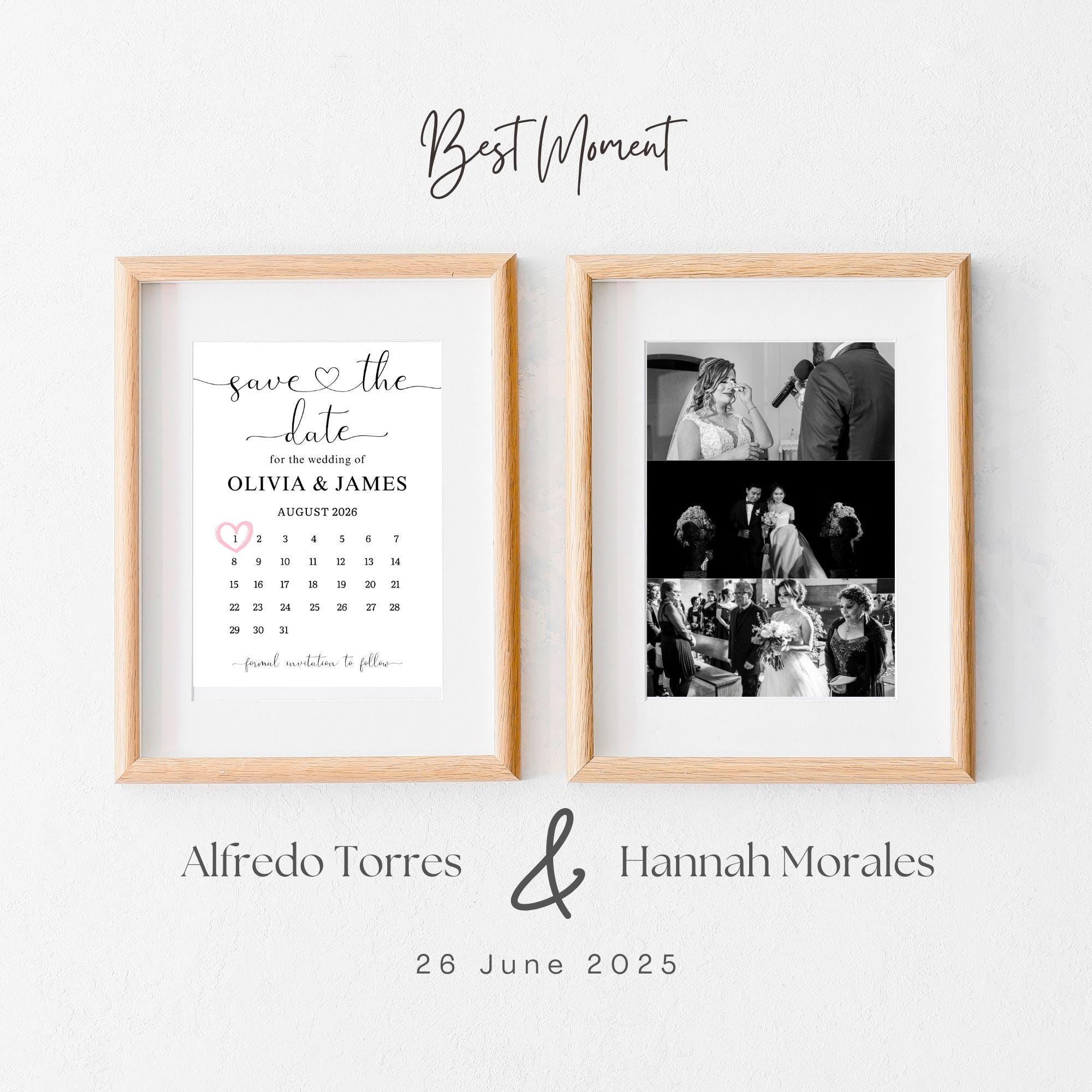 Calendar Save the Date Template, Hearts Design (instant Download) - Etsy