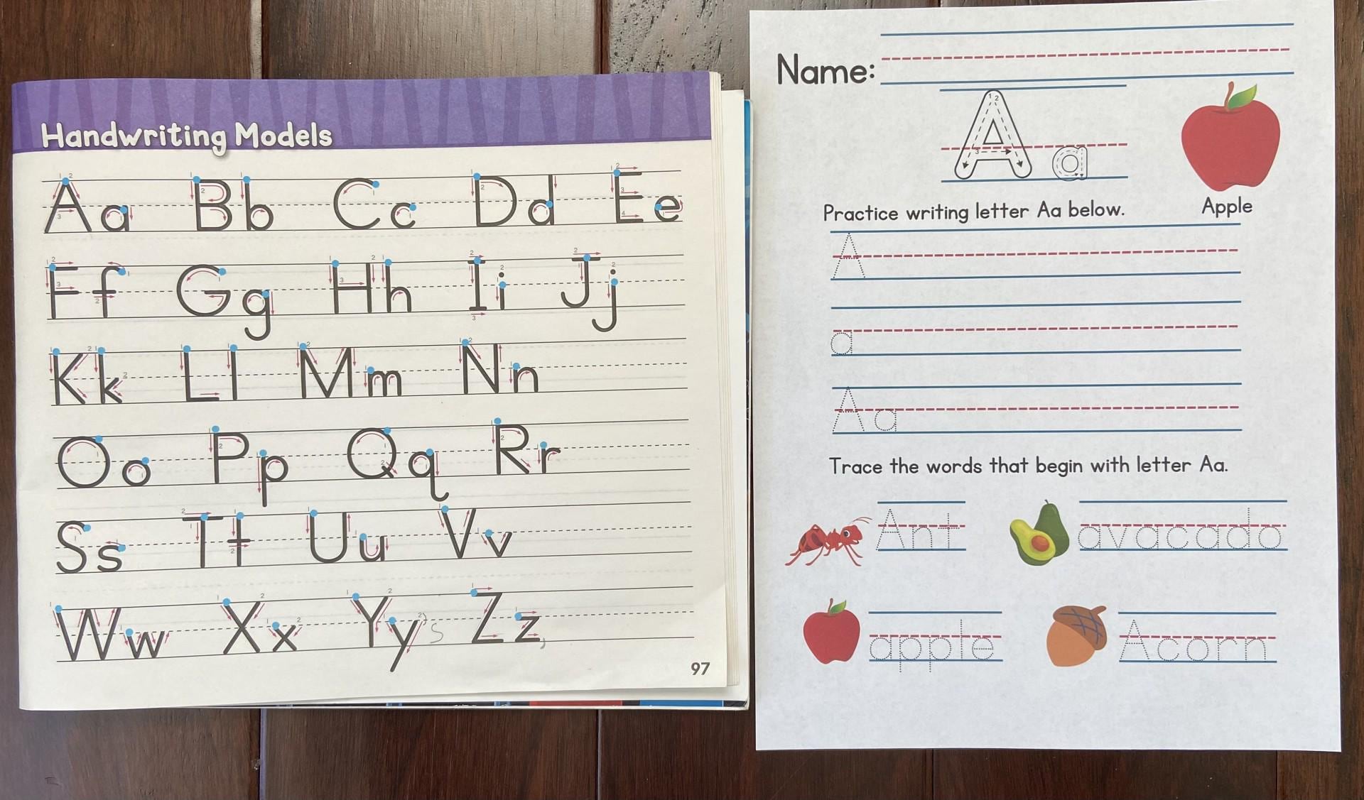 Alphabet Letter Writing Practice Tracing Worksheets: Handwriting ...