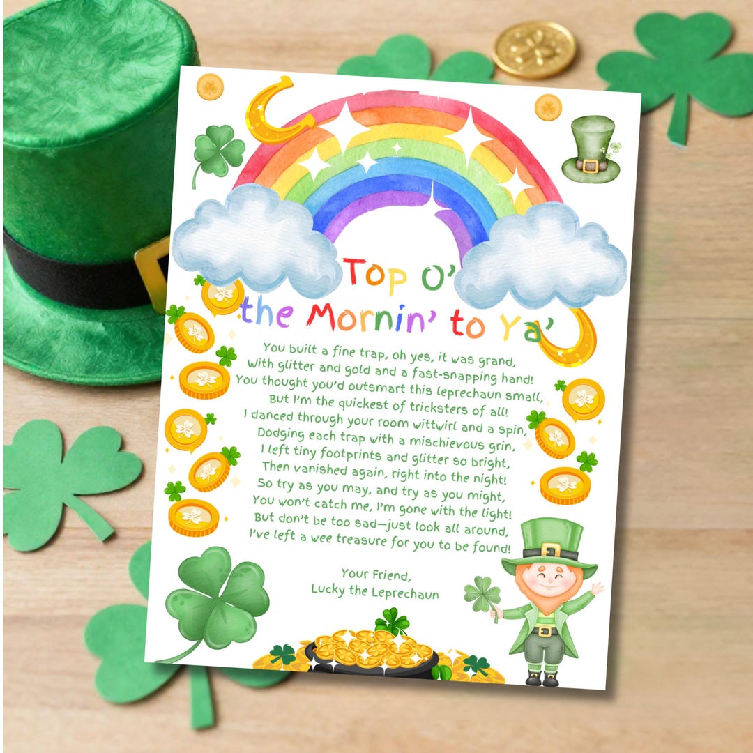 St Patrick's Day Leprechaun Letter & Poem Game (digital Download) - Etsy