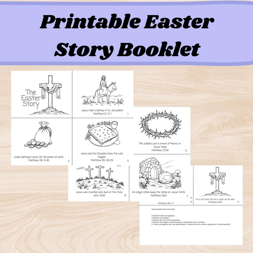 Libro imprimible de la historia de Pascua, actividad de Pascua para ...