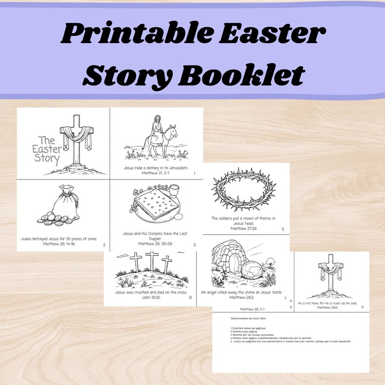 Easter Story Coloring Book, Religious Easter Activity (printable) - Etsy
