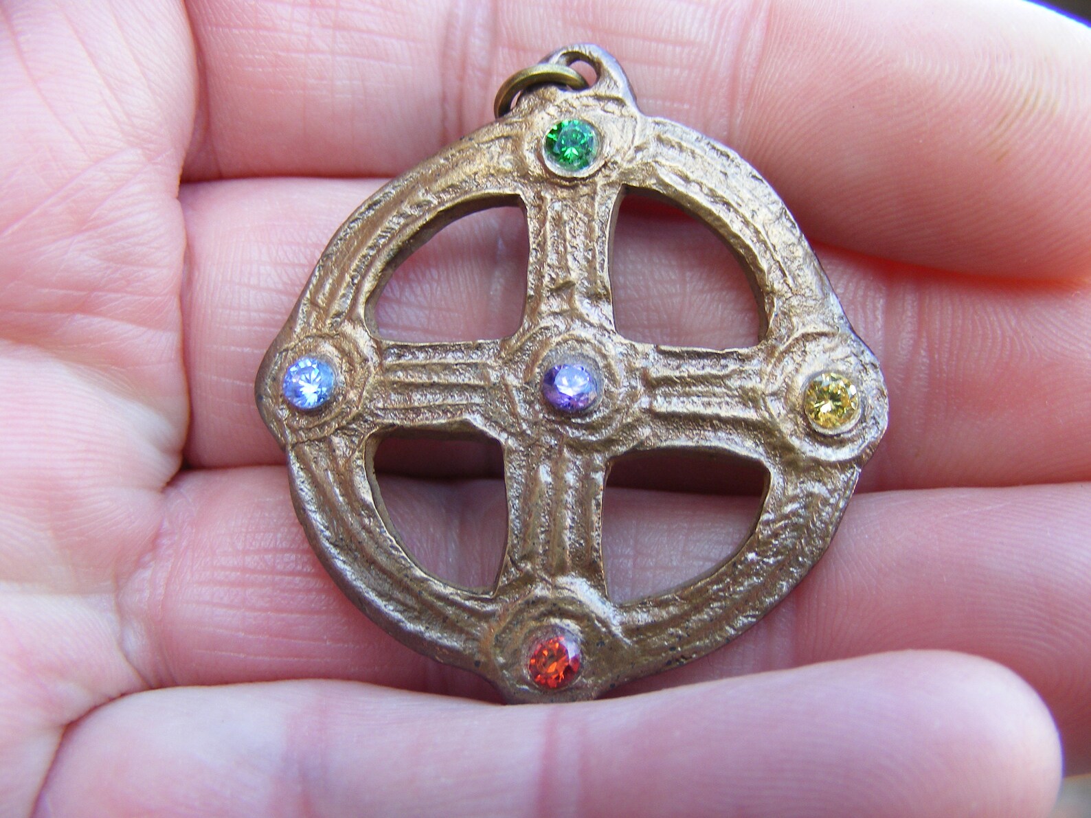 Elemental Celtic Sun Cross Wheel of the Year Bronze Pendant - Etsy UK