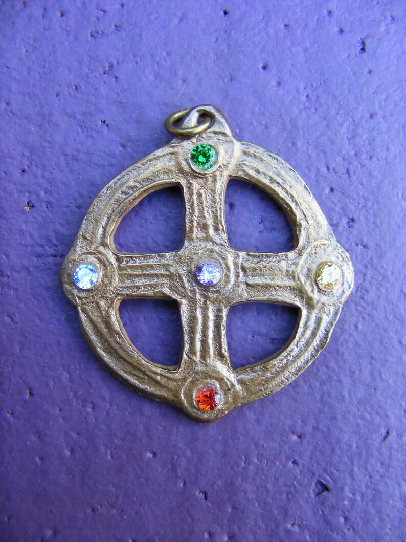 Elemental Celtic Sun Cross Wheel of the Year Bronze Pendant - Etsy UK