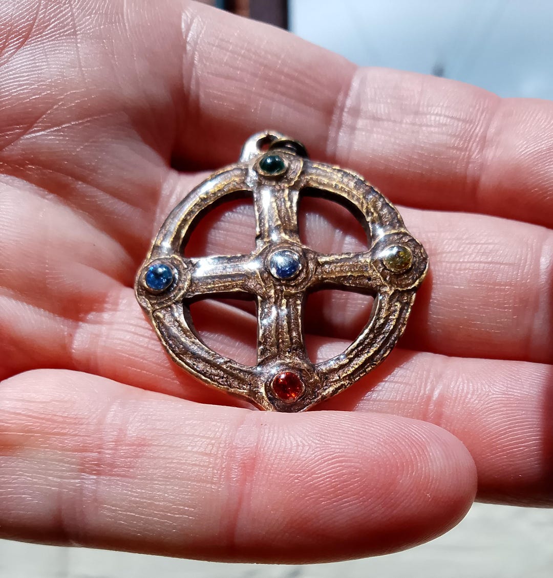 Elemental Celtic Sun Cross Wheel of the Year Bronze Pendant - Etsy UK
