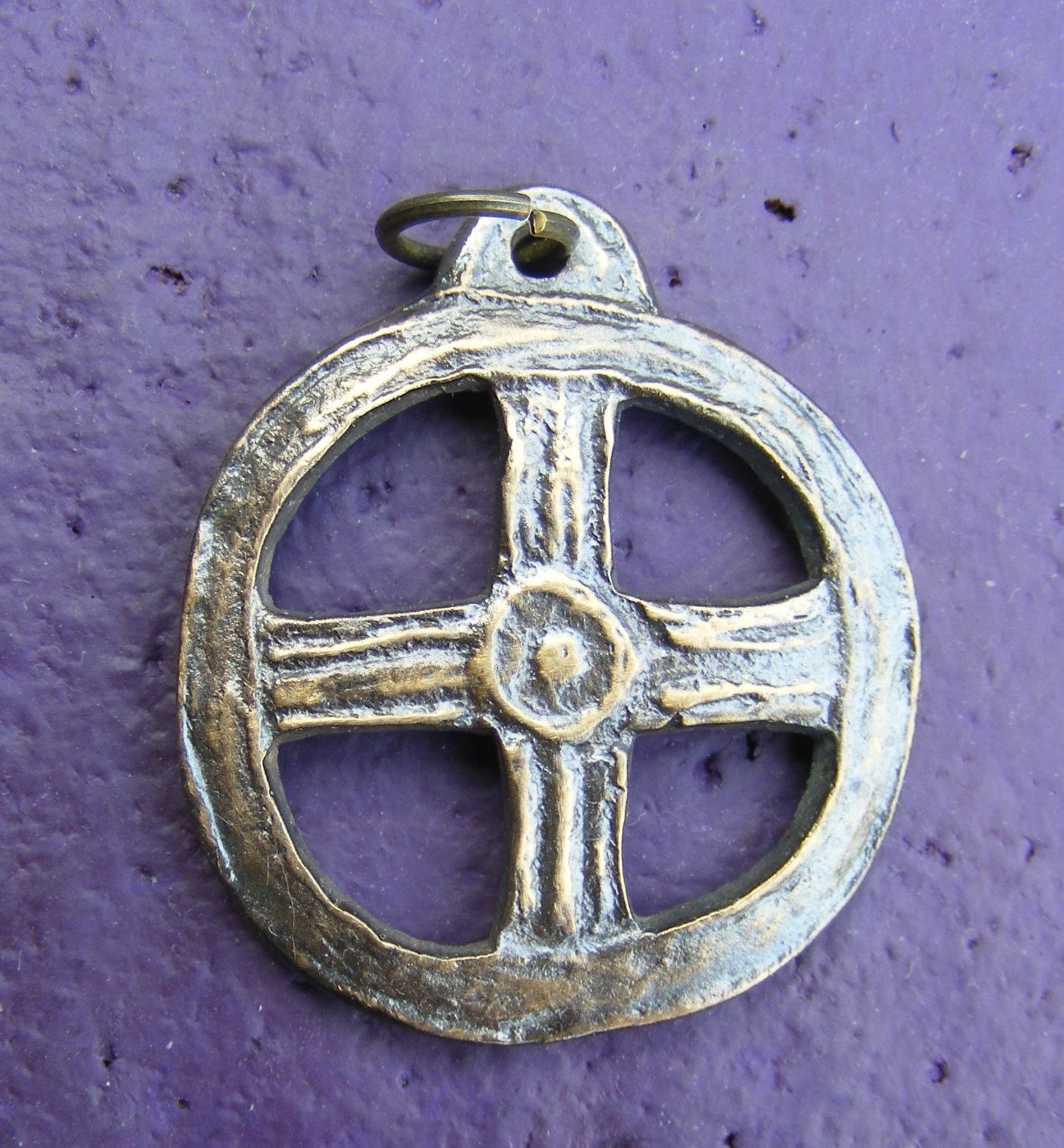 Celtic Sun Cross Wheel of the Year Bronze Pendant | Etsy