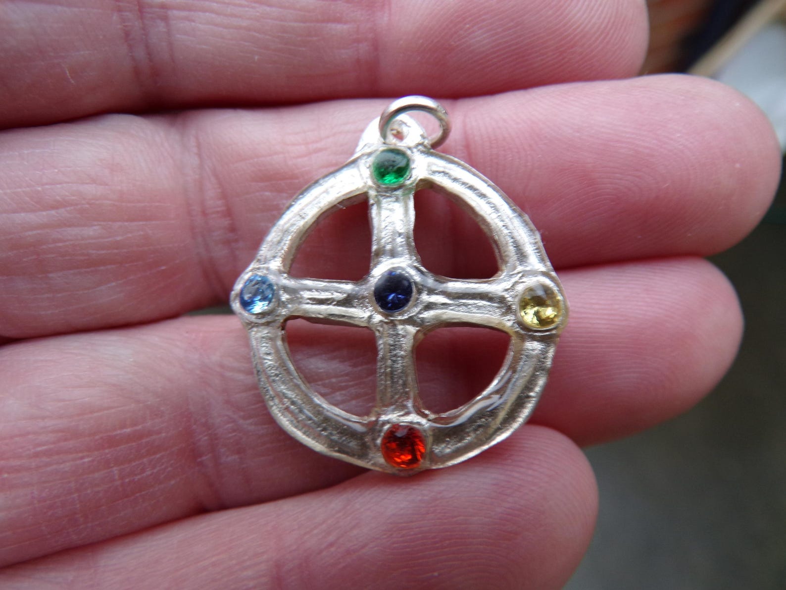 Elemental Celtic Sun Cross Wheel of the Year Sterling Silver Pendant ...