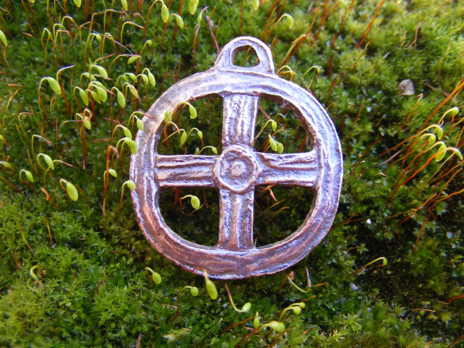 Celtic Sun Cross Wheel of the Year Bronze Pendant | Etsy
