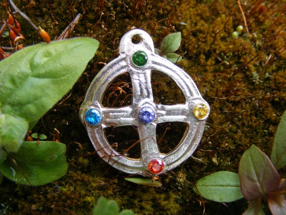 Elemental Celtic Sun Cross Wheel of the Year Sterling Silver | Etsy UK