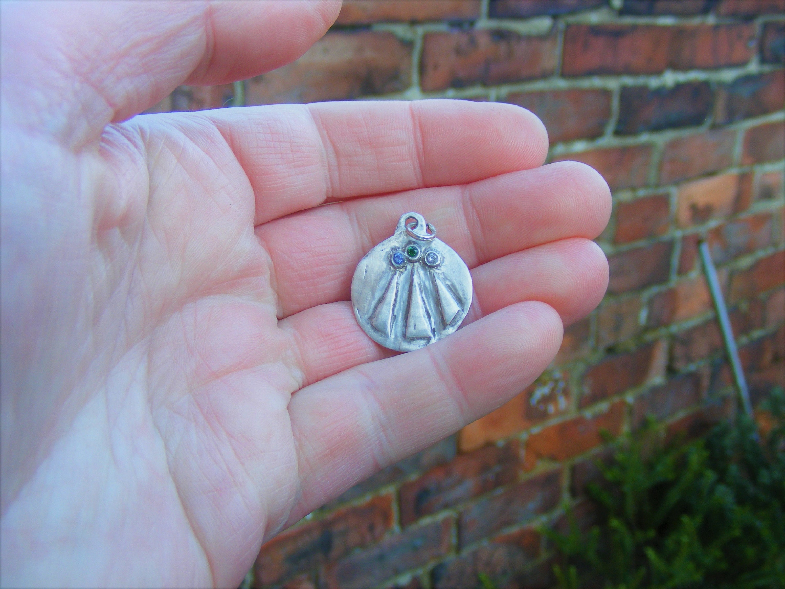 Druid Awen Sterling Silver Pendant with Cubic Ziconia | Etsy
