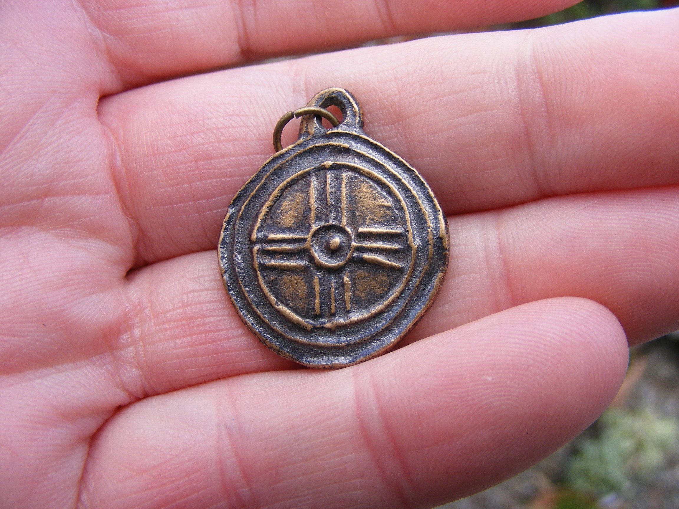 Celtic Sun Cross Wheel of Life Bronze Pendant | Etsy