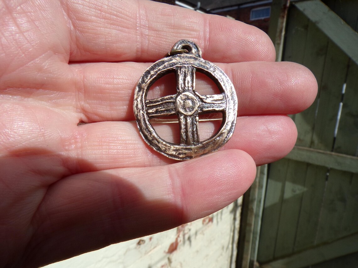 Celtic Sun Cross Wheel of the Year Bronze Pendant - Etsy
