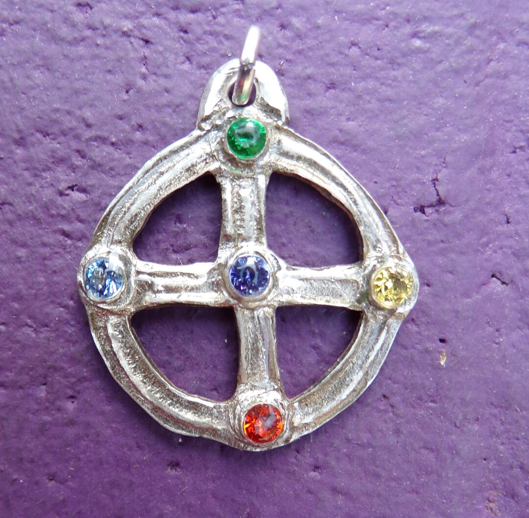 Elemental Celtic Sun Cross Wheel of the Year Sterling Silver Pendant - Etsy