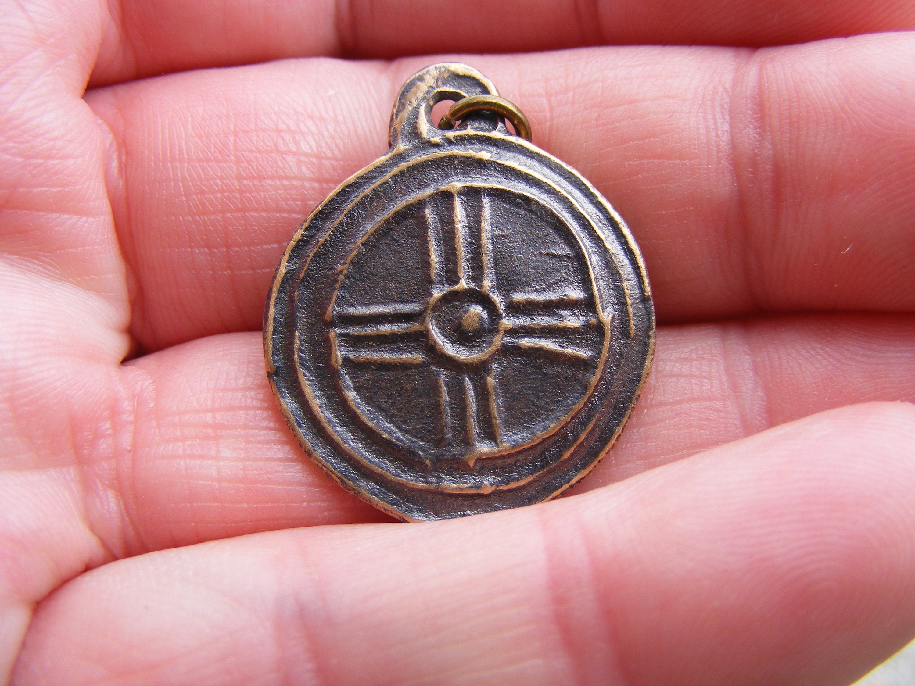Celtic Sun Cross Wheel of Life Bronze Pendant - Etsy UK