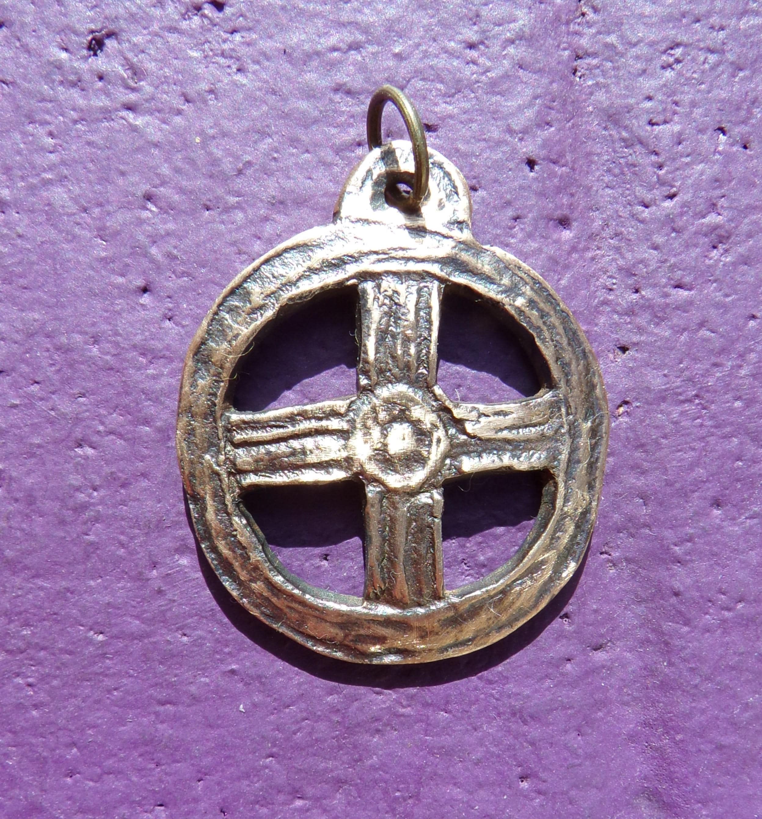 Celtic Sun Cross Wheel of the Year Bronze Pendant - Etsy