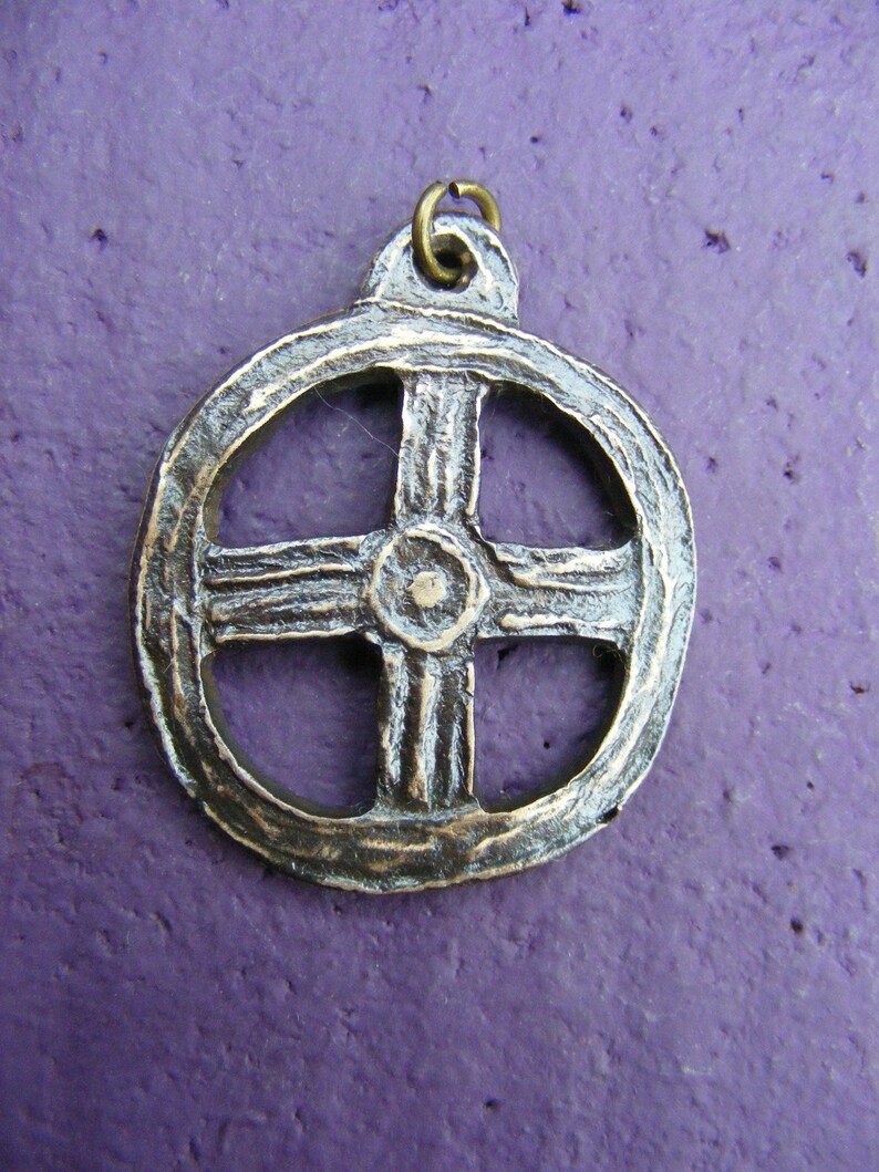 Celtic Sun Cross Wheel of the Year Bronze Pendant - Etsy