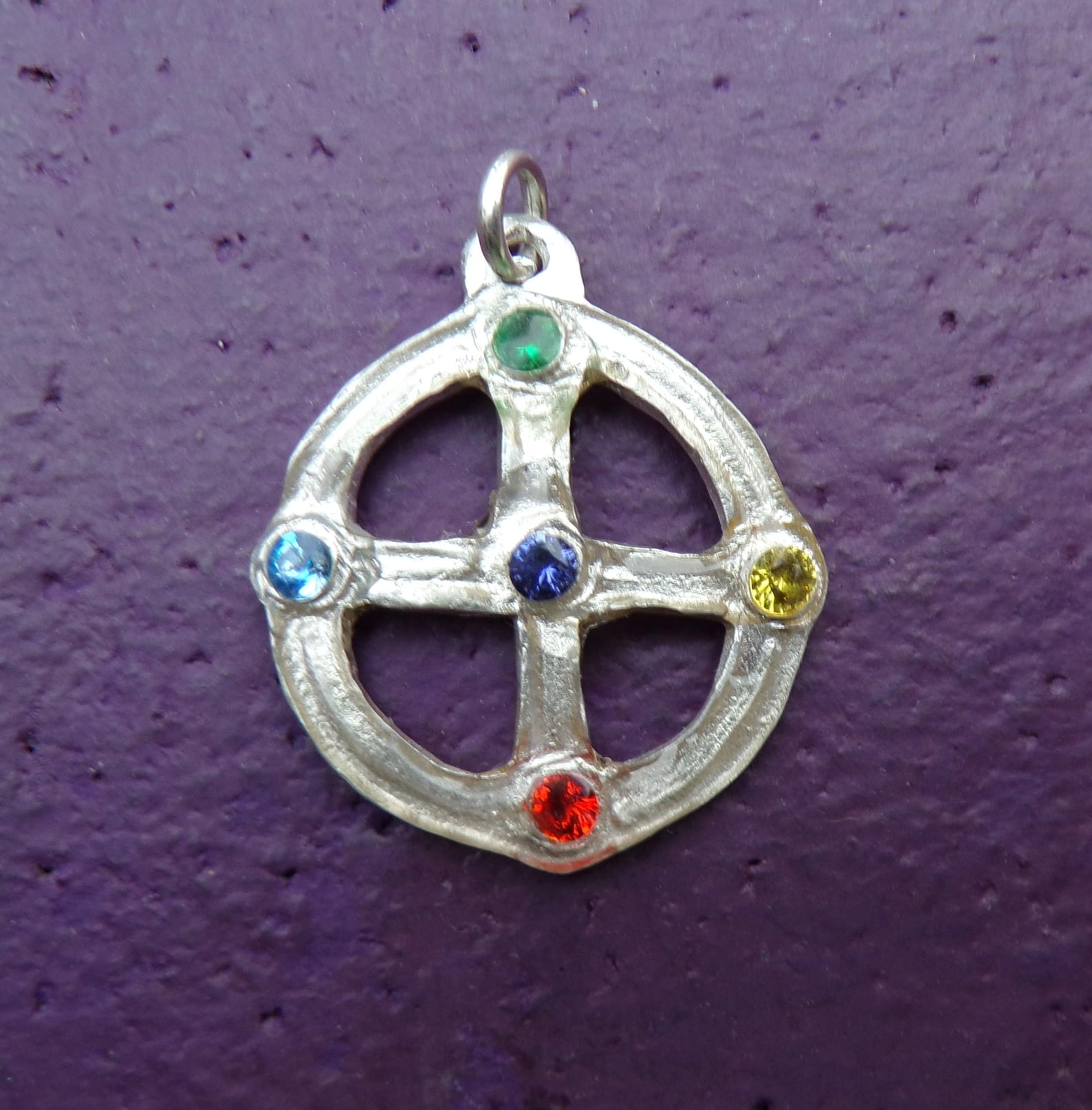 Elemental Celtic Sun Cross Wheel of the Year Sterling Silver Pendant ...