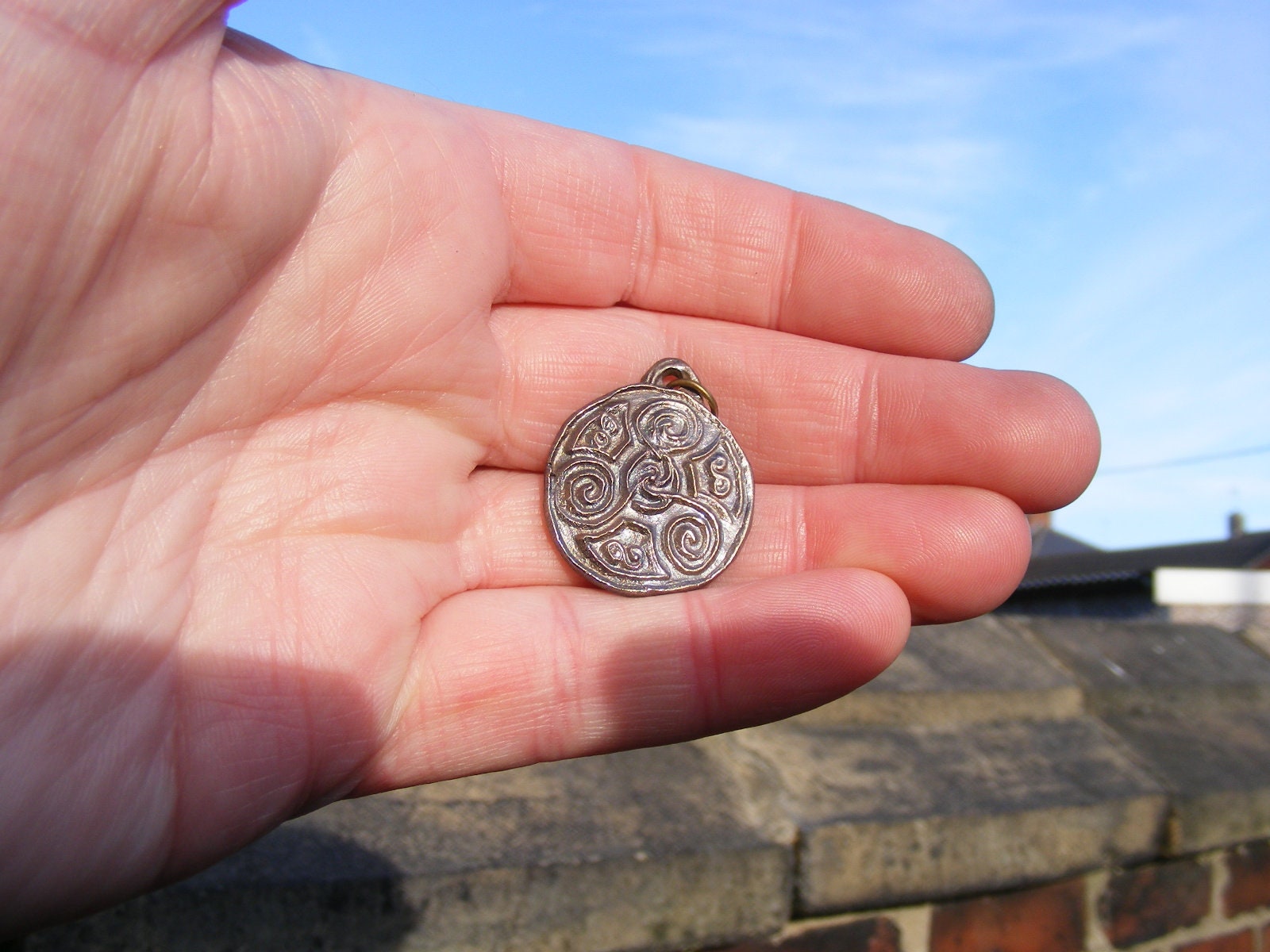 Celtic Triskele Triskelion Bronze Pendant | Etsy
