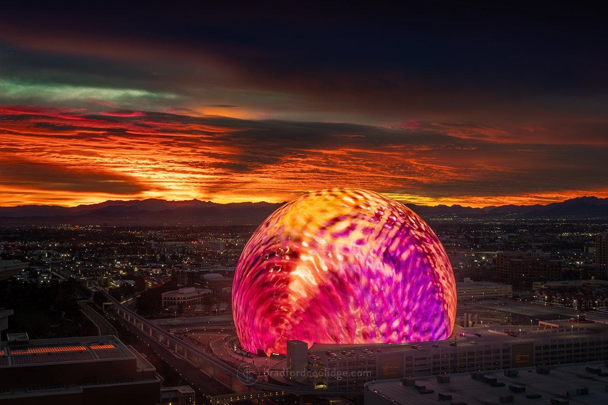 The Sphere at Sunrise Las Vegas color Matte Print - Etsy