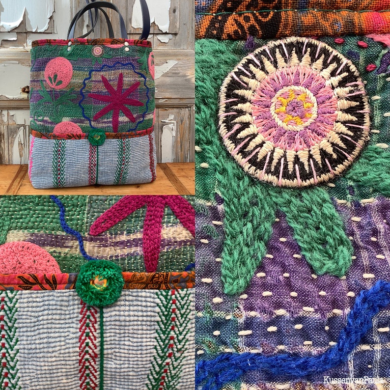 Kantha Bag-boho Bag-tote Bag-shoulderbag-handbag-handmade Bag-summer ...