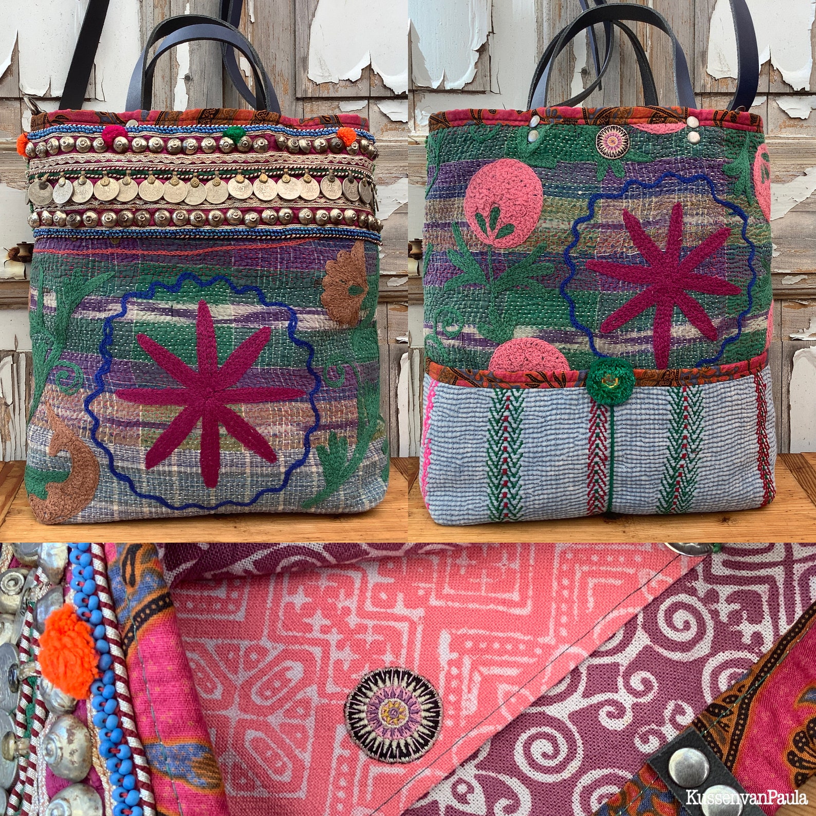 Kantha Bag-boho Bag-tote Bag-shoulderbag-handbag-handmade Bag-summer ...