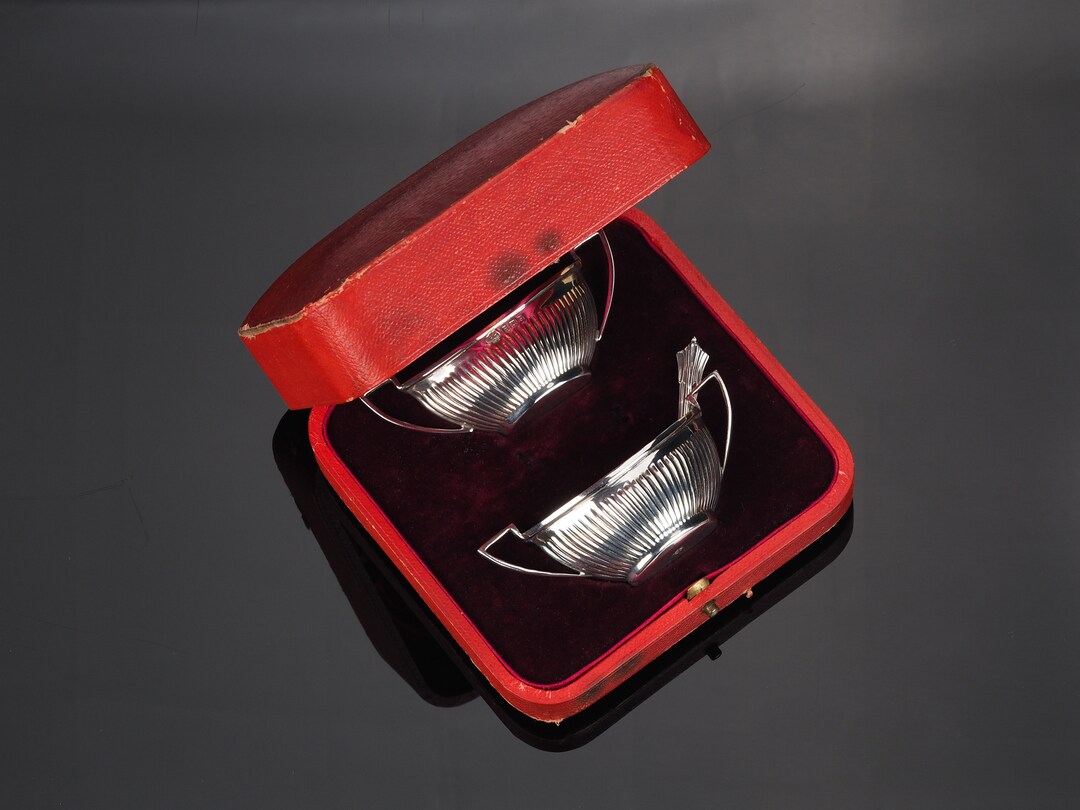 Antique Silver Salts, 1904 Victorian Salt Dishes, Salt Bowls, James ...