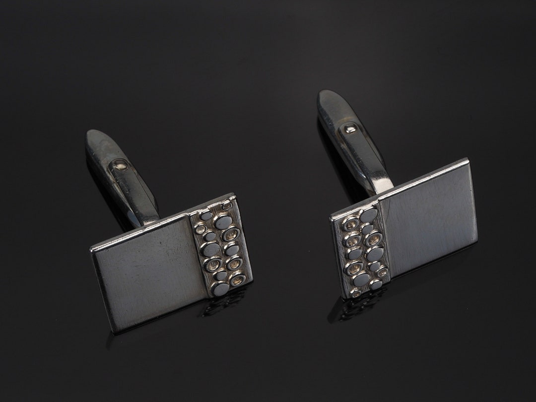 Vintage Retro Silver Mens Cufflinks, Fathers Day Gift, Wedding, Father ...
