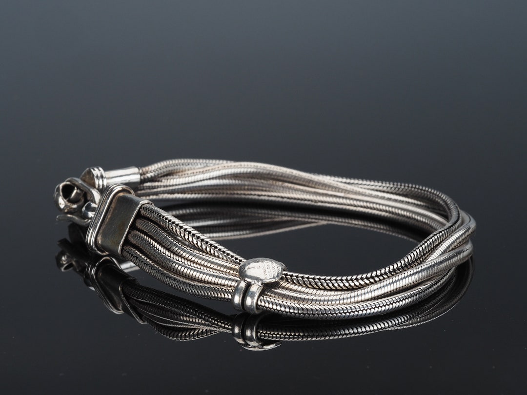 Vintage Byzantine Silver Bracelet, Turkish Bracelet, Multi Strand ...