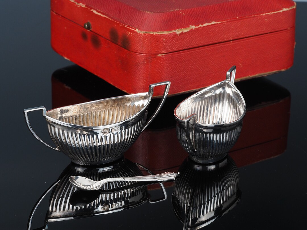 Antique Silver Salts, 1904 Victorian Salt Dishes, Salt Bowls, James ...