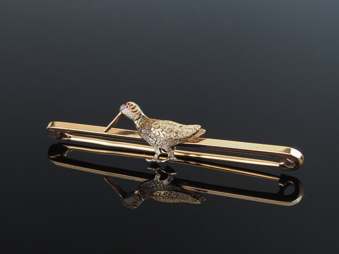 Antique Snipe Game Bird 9ct Gold Pin Brooch Mens Lapel - Etsy