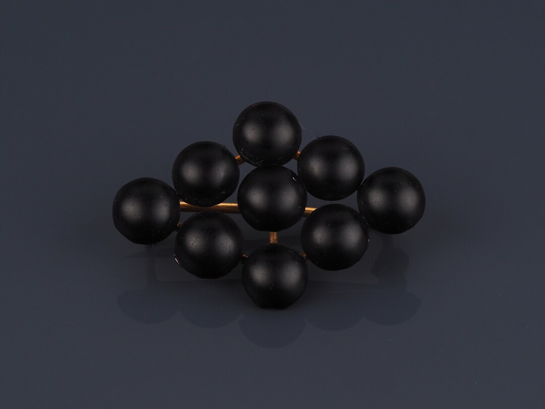 Vulcanite Pin Brooch, Arts & Crafts Jewelry, Antique Brooch, Victorian ...