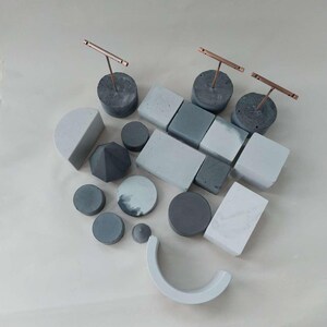 Jewellery Display Block Set of 19 Concrete Risers A07, Photo Props ...