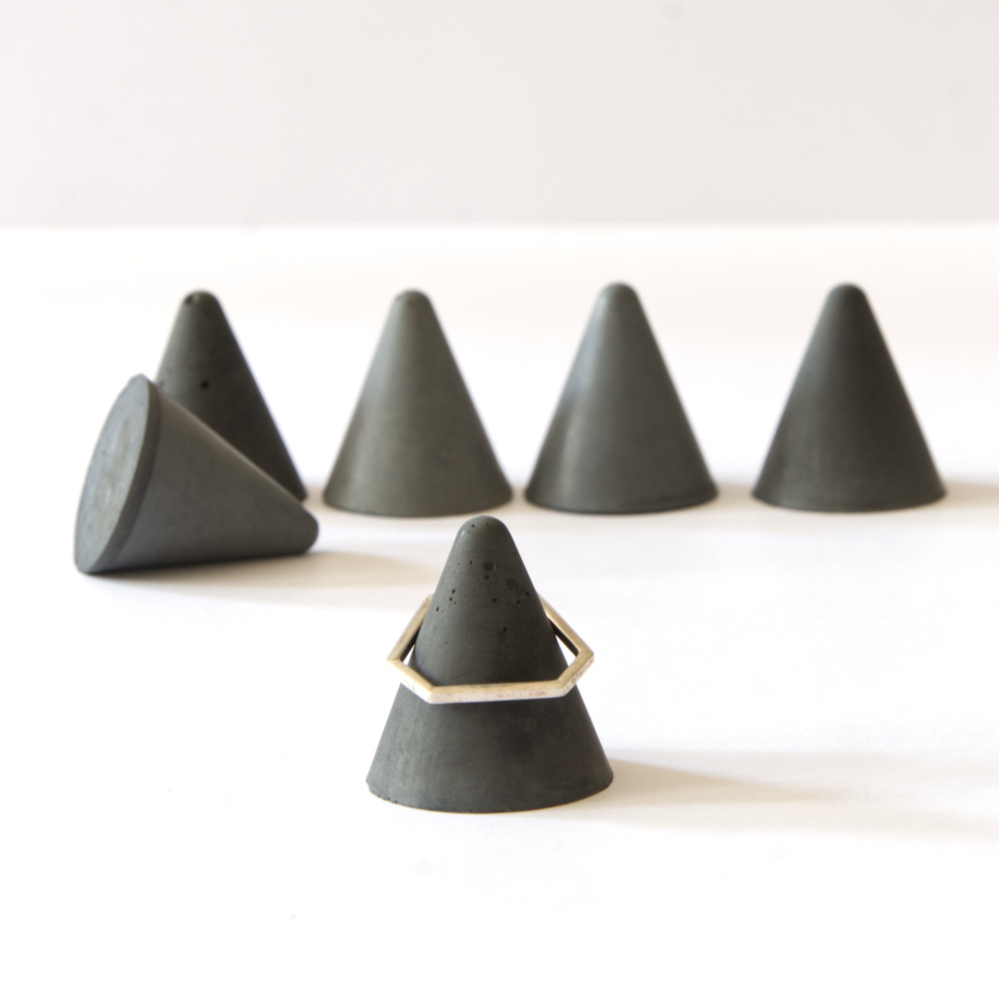 Concrete Cone Ring Display Set Jewellery Organiser Retail | Etsy UK