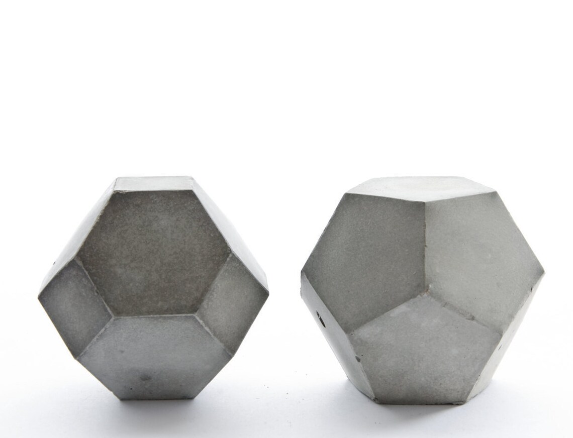 Geometric Concrete Decor Modern Concrete Art Set of Two - Etsy