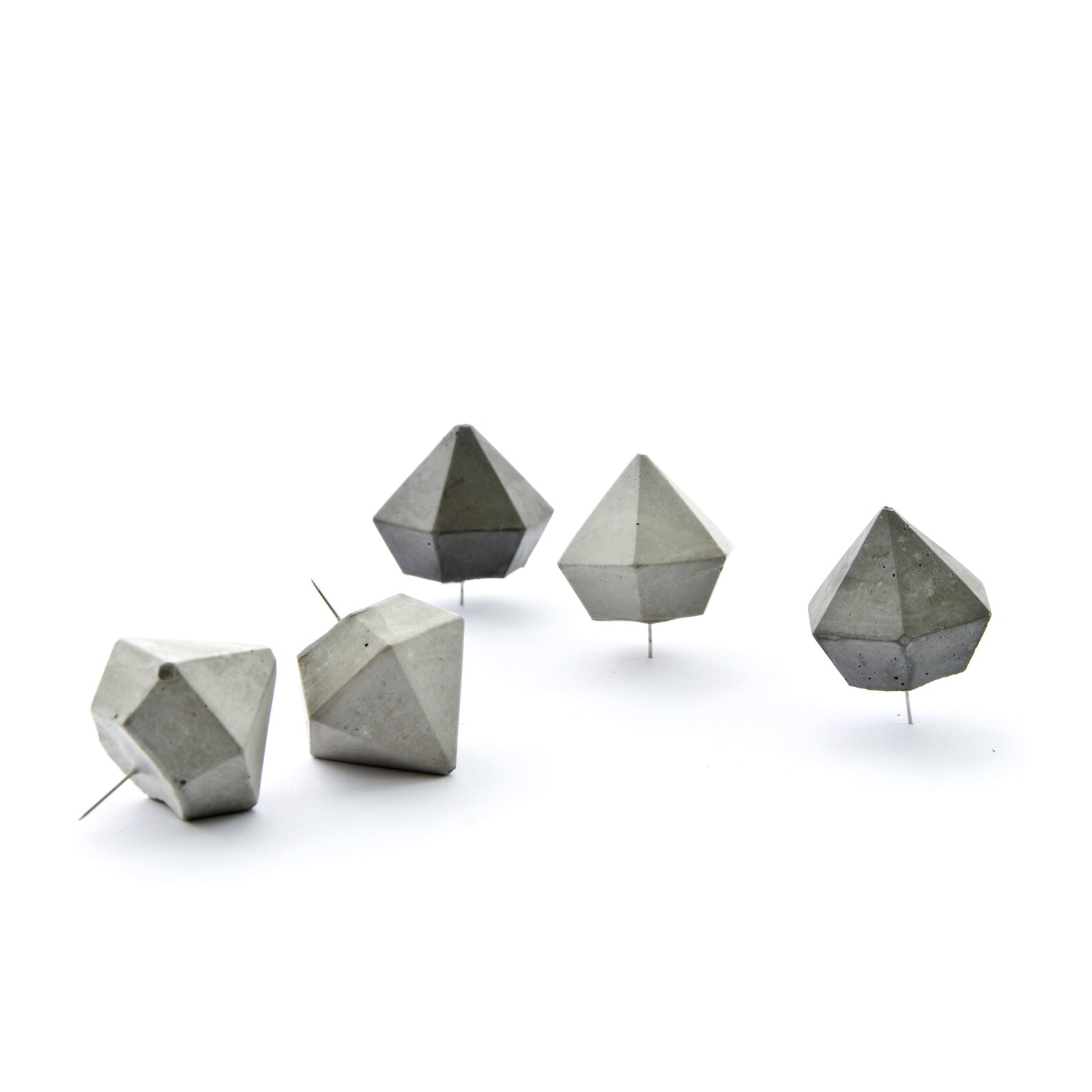 Concrete Diamond Push Pins Set of 5 Cement Diamond Push Pins - Etsy