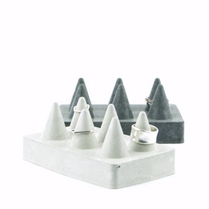 Concrete Cone Ring Display Block 'spike', Modern Home Jewellery ...