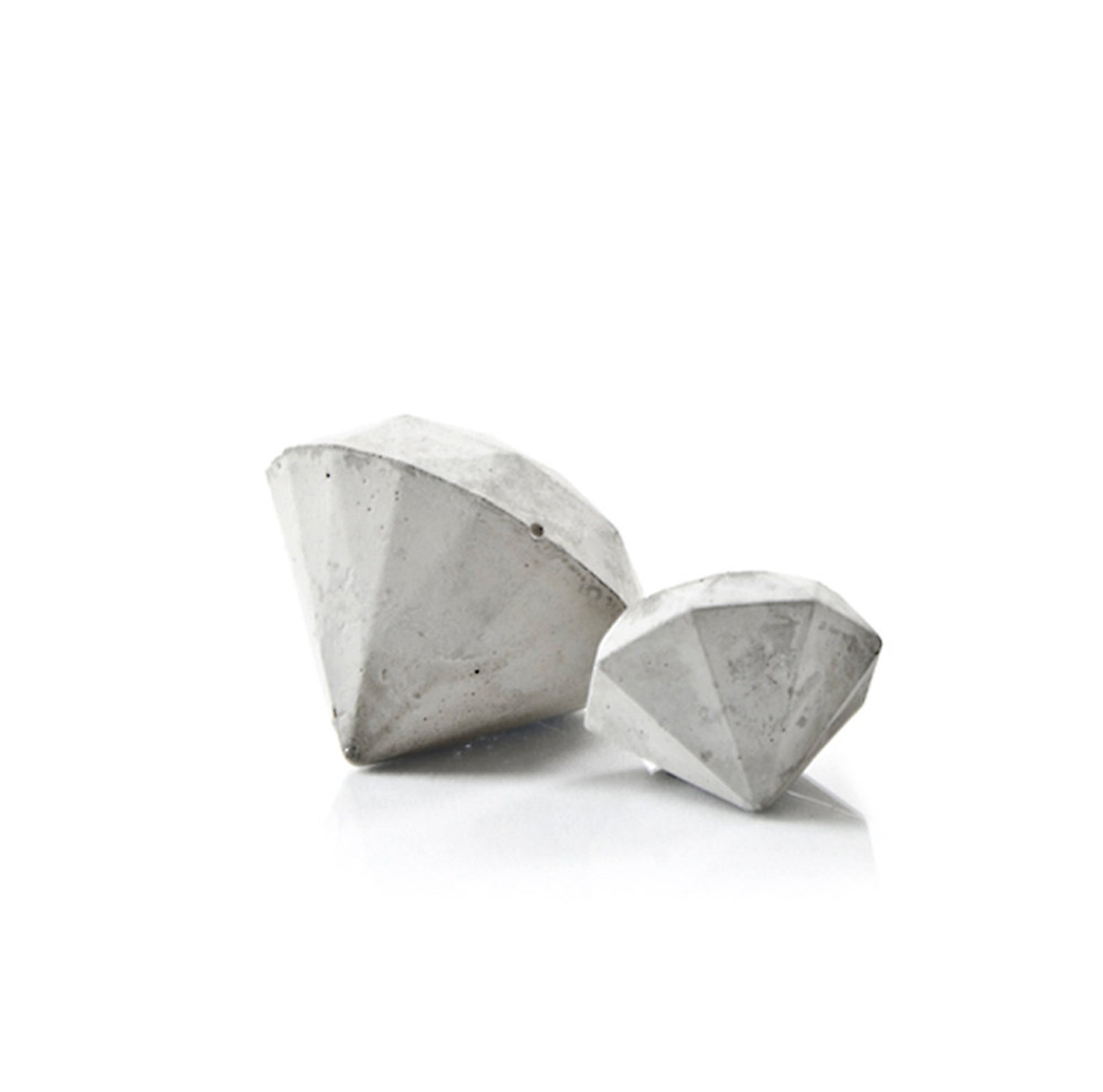 Concrete Decor Diamond Set of Two Cement Diamonds Paper - Etsy UK