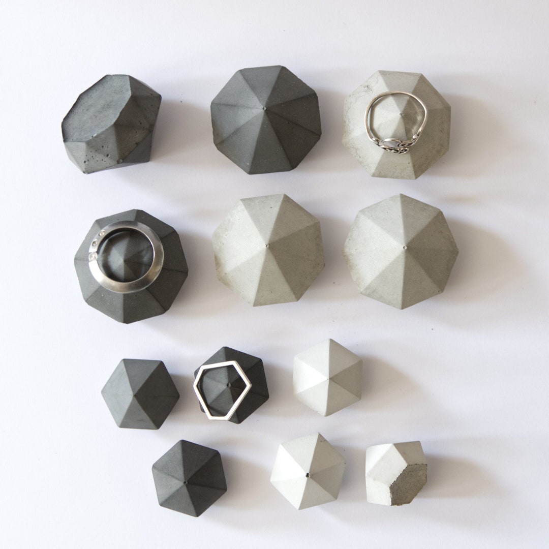Concrete Diamond Ring Holder, Display Mix, Ring Stand Set, Handmade ...