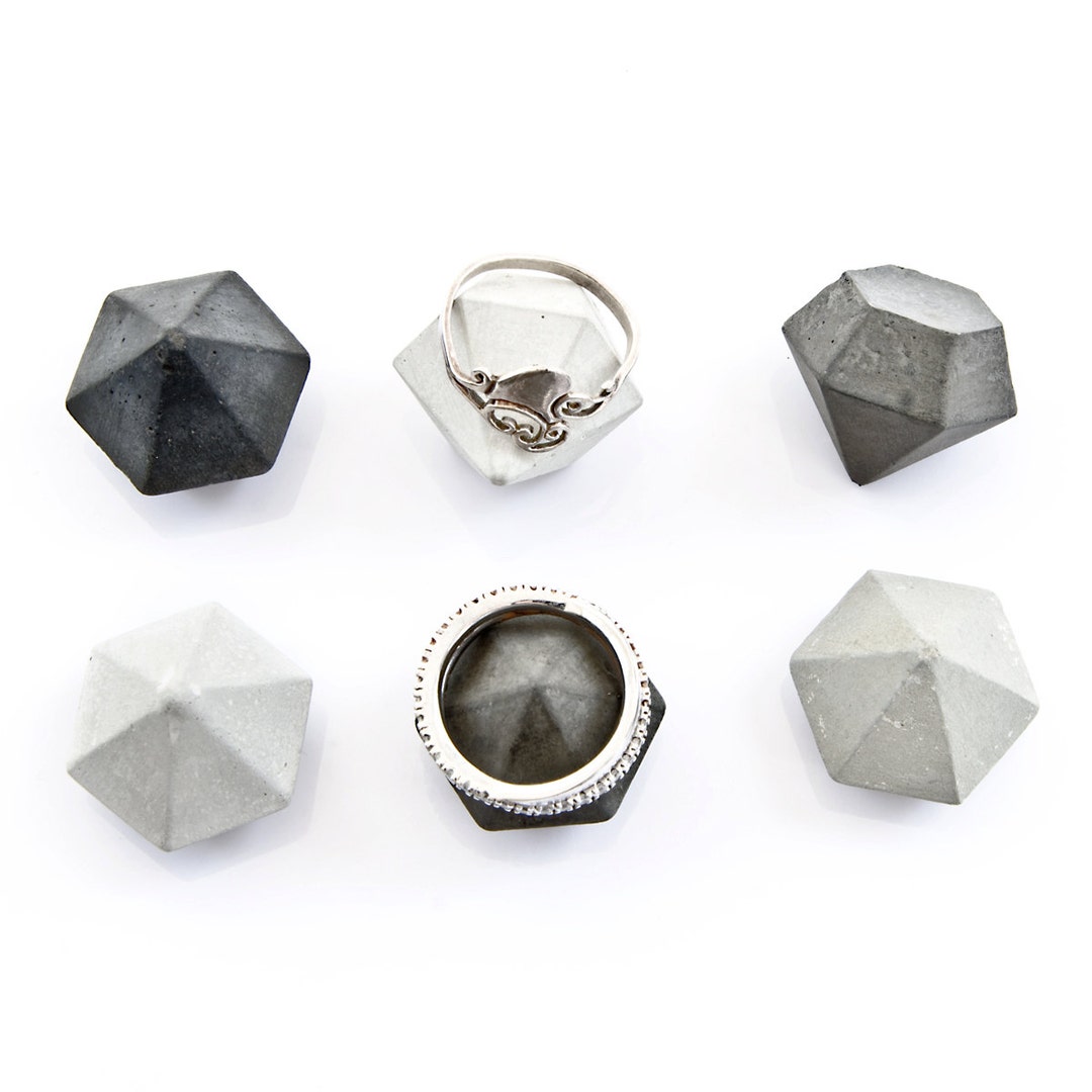6 Cement Diamonds, Black, Grey or Mix of Six Mini Concrete Diamonds ...