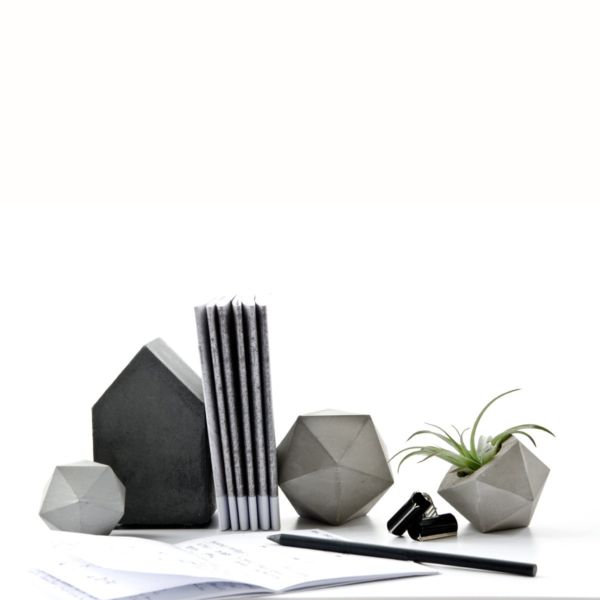 Concrete Icosahedron Sculpture Geometric Paperweight | Etsy