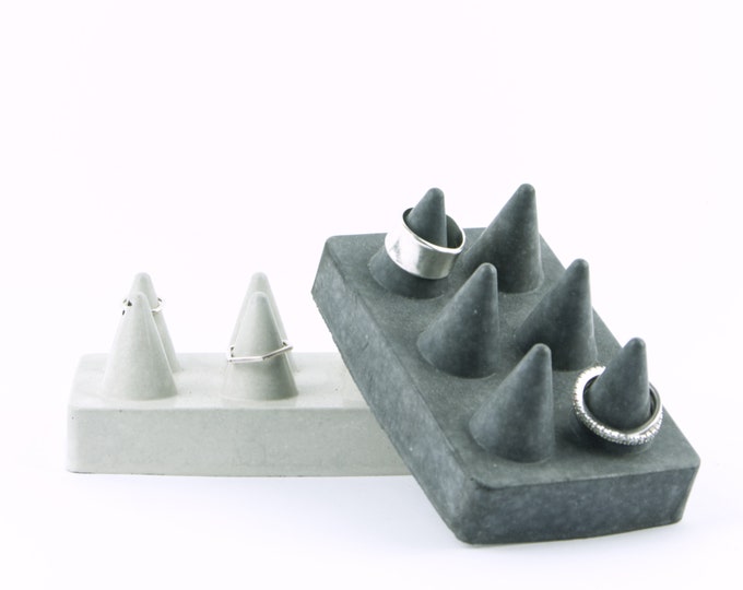 Concrete Cone Ring Display Block 'spike', Modern Home Jewellery ...