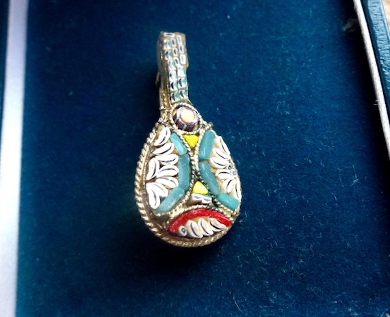 Vintage pretty lute mandolin shaped micro mosaic broo… - Gem