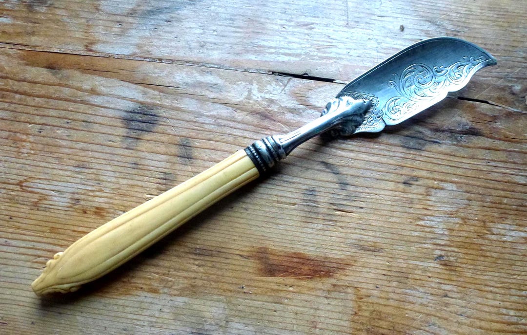 Antique Victorian Butter Knife Silver Handle Hallmark 1866 Birmingham ...