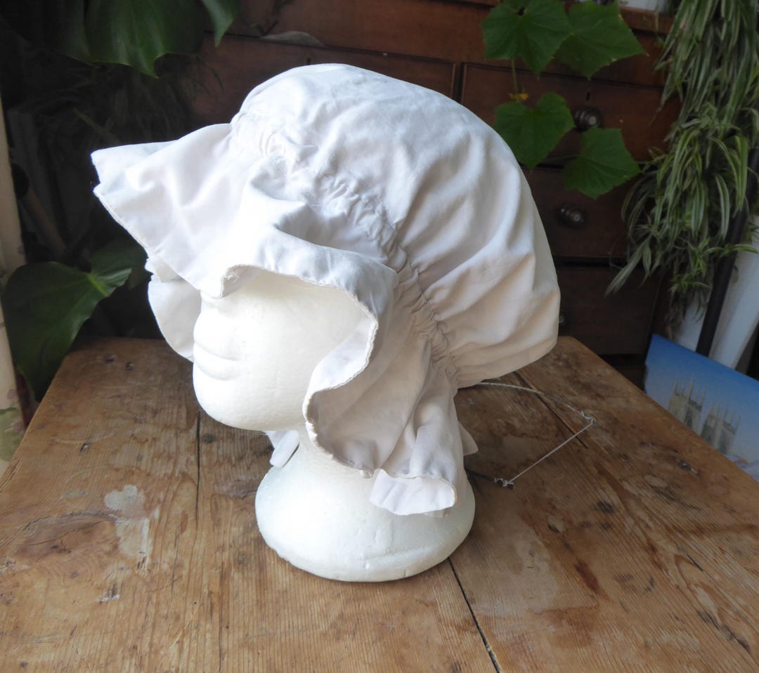 Antique White Cotton Victorian/edwardian Mob Cap Hat - Etsy