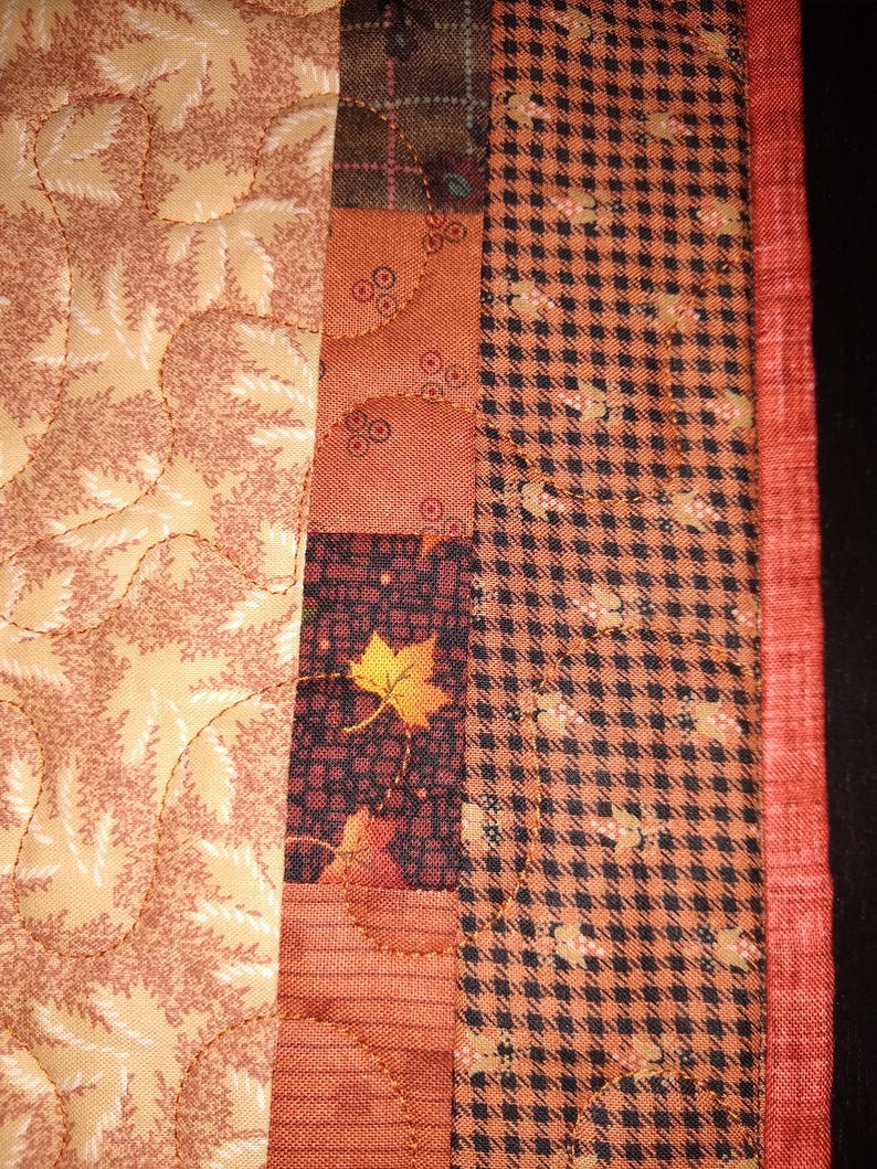 LOVELY FALL RUNNER, Traditional, Burnt Oranges, Quilted Table Runner ...